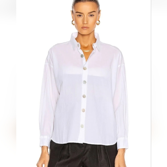 Natalie Martin | Tops | Natalie Martin Lion Shirt White Cotton Long ...